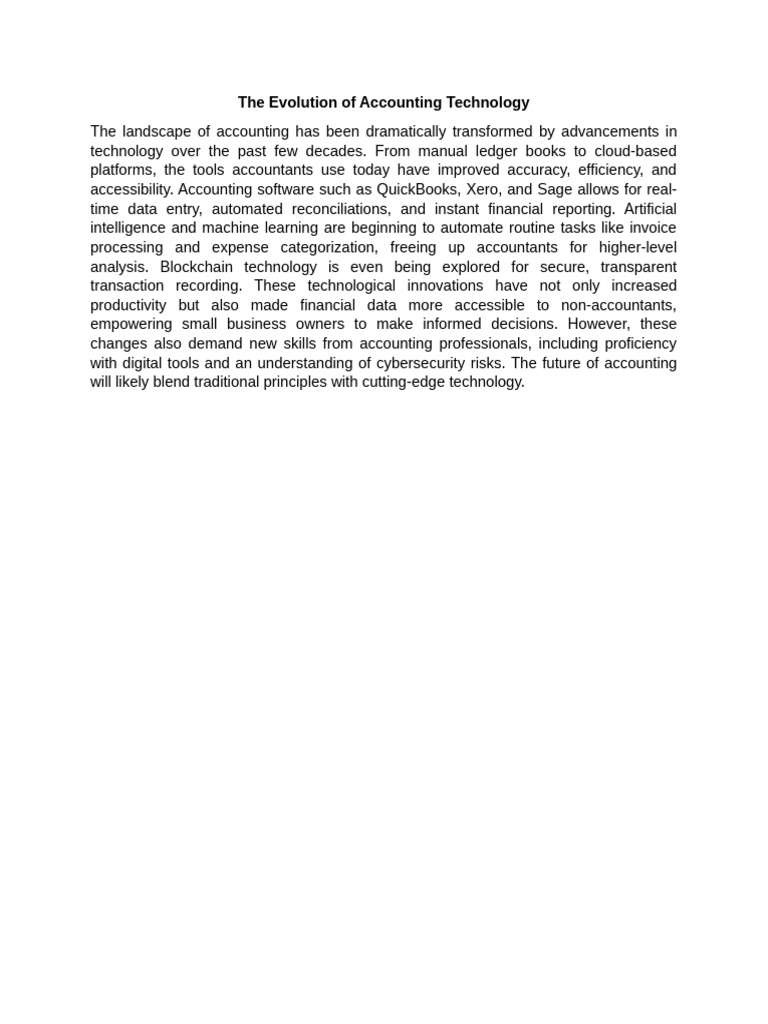 Evolution of Accounting Technology | PDF