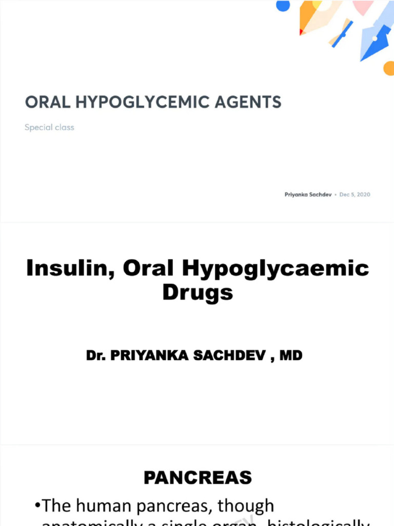Oral Hypoglycemic Agents With Anno | PDF
