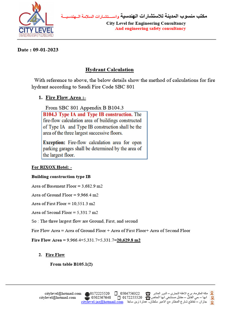 Fire Hydrant Calculation | PDF