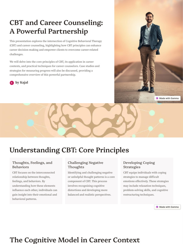 CBT Techniques for Career Counseling | PDF | Cognitive Behavioral ...