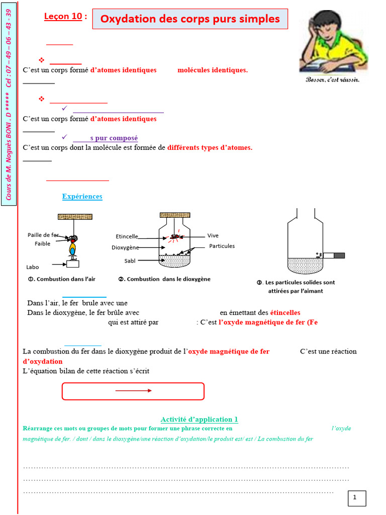 Combustion et oxydation du fer | PDF | Réaction d'oxydoréduction | La ...