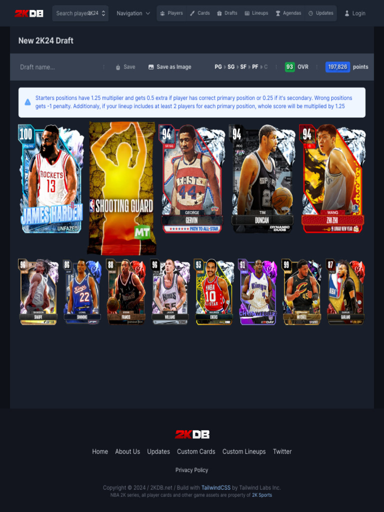 NBA 2K24 2KDB MyTeam Database | PDF