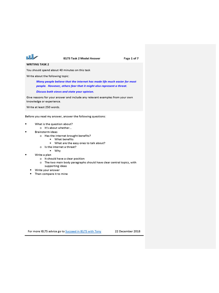 11 Model Answer Internet Benefits and Dangers | PDF | Internet | Privacy