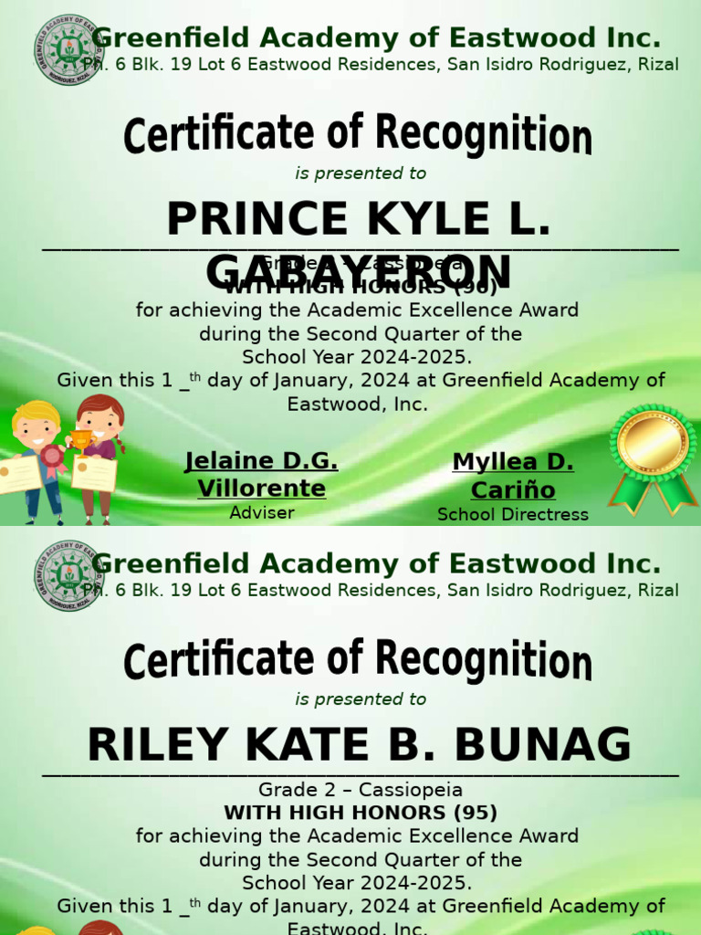 Certificates G2 Q2 | PDF | Stellar Groupings | Sky Regions
