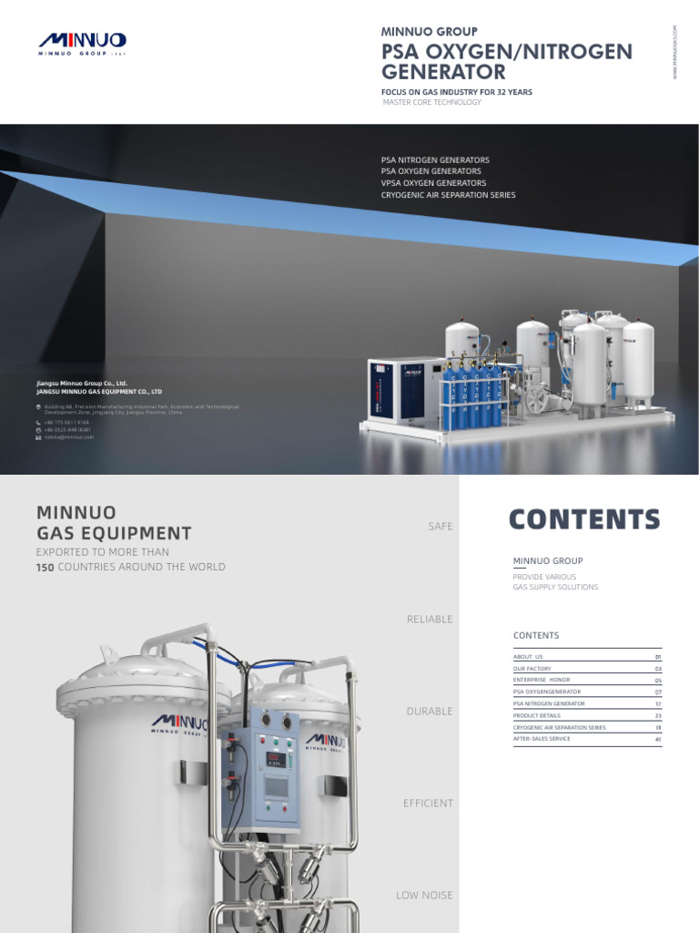 MINNUO Generator Catalog | PDF | Materials | Applied And Interdisciplinary Physics