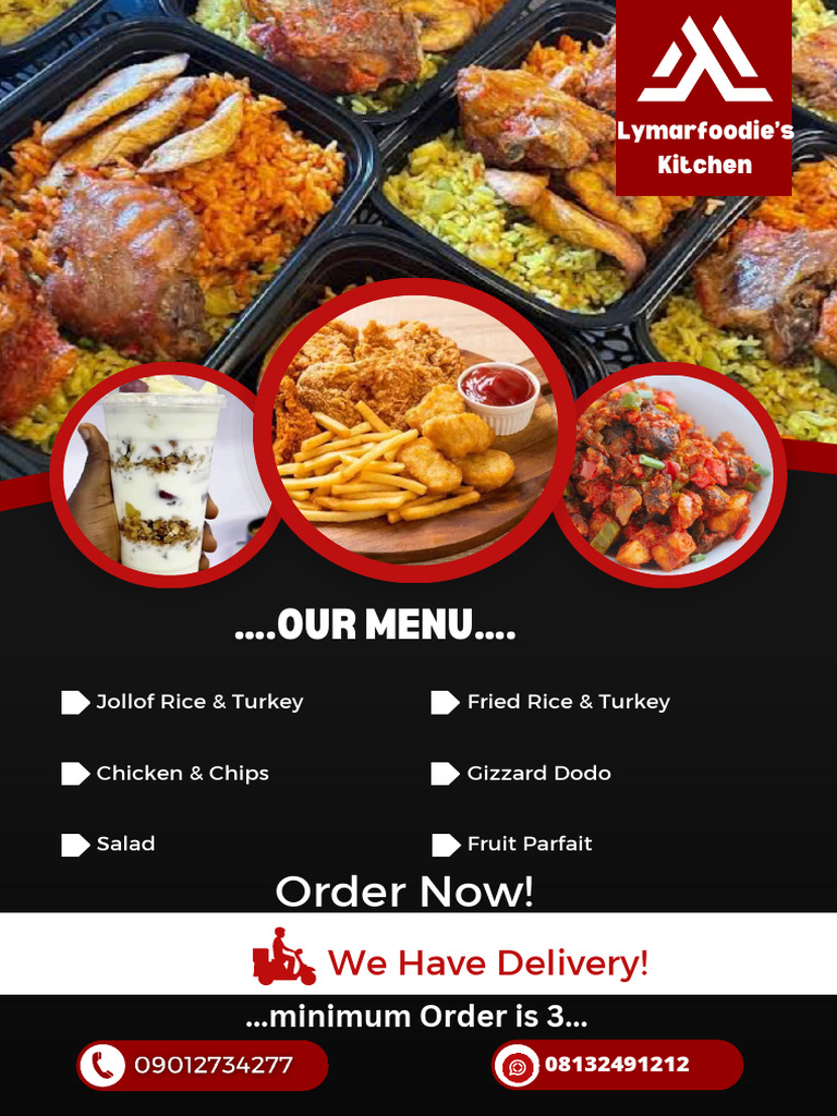 Black and Red Fast Food Restaurant Advertisement Simple Flyer | PDF