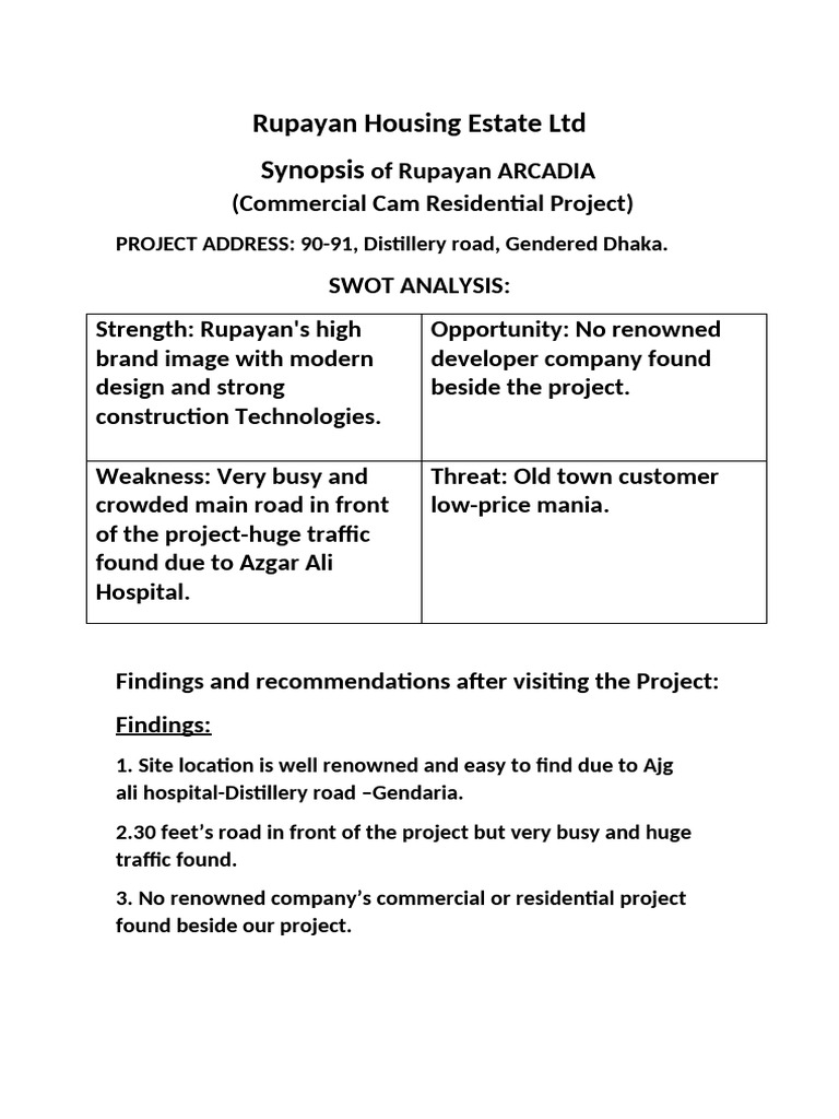 Rupayan Arcadia Project | PDF