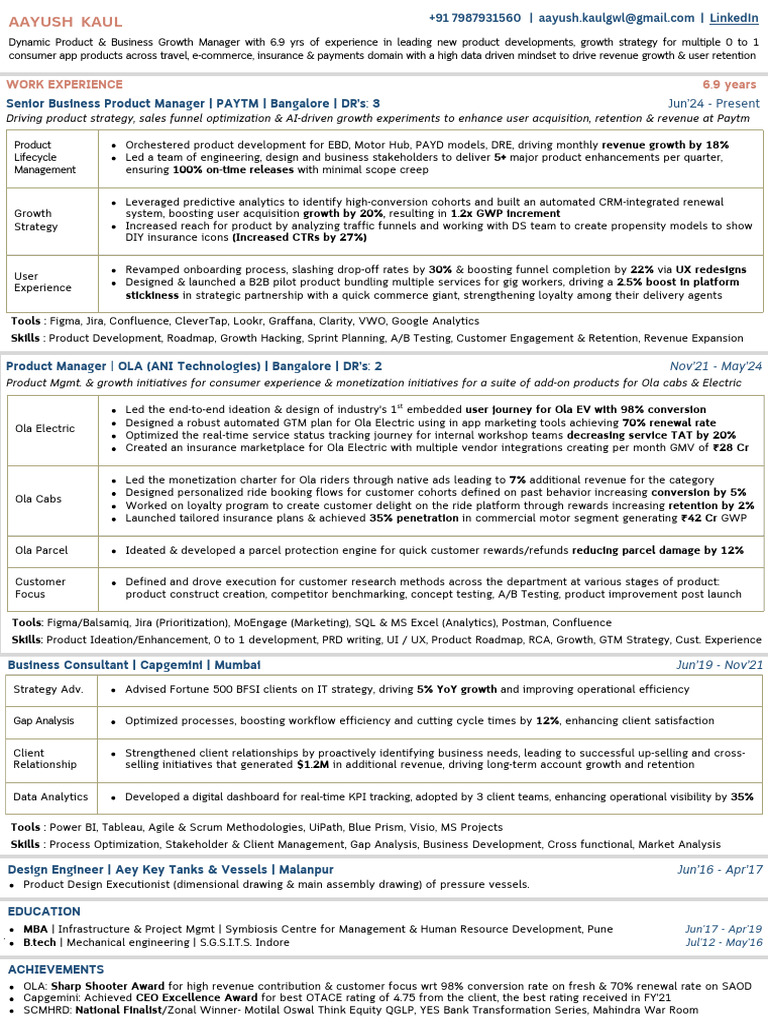 Aayush Kaul Paytm Product | PDF | Marketing | Economies