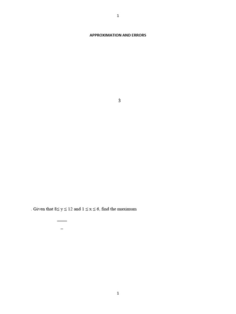 MJ Approximations and Errors 2025 | PDF | Area | Significant Figures