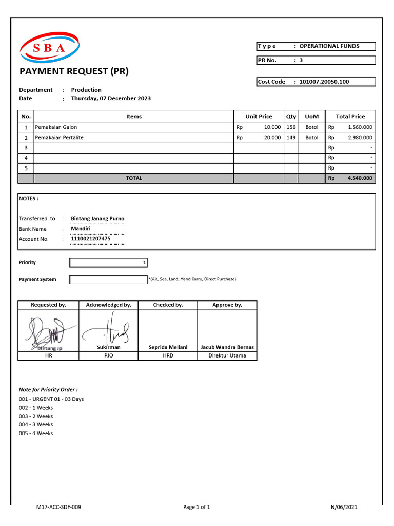 Tagihan Galon Dan Pertalite | PDF