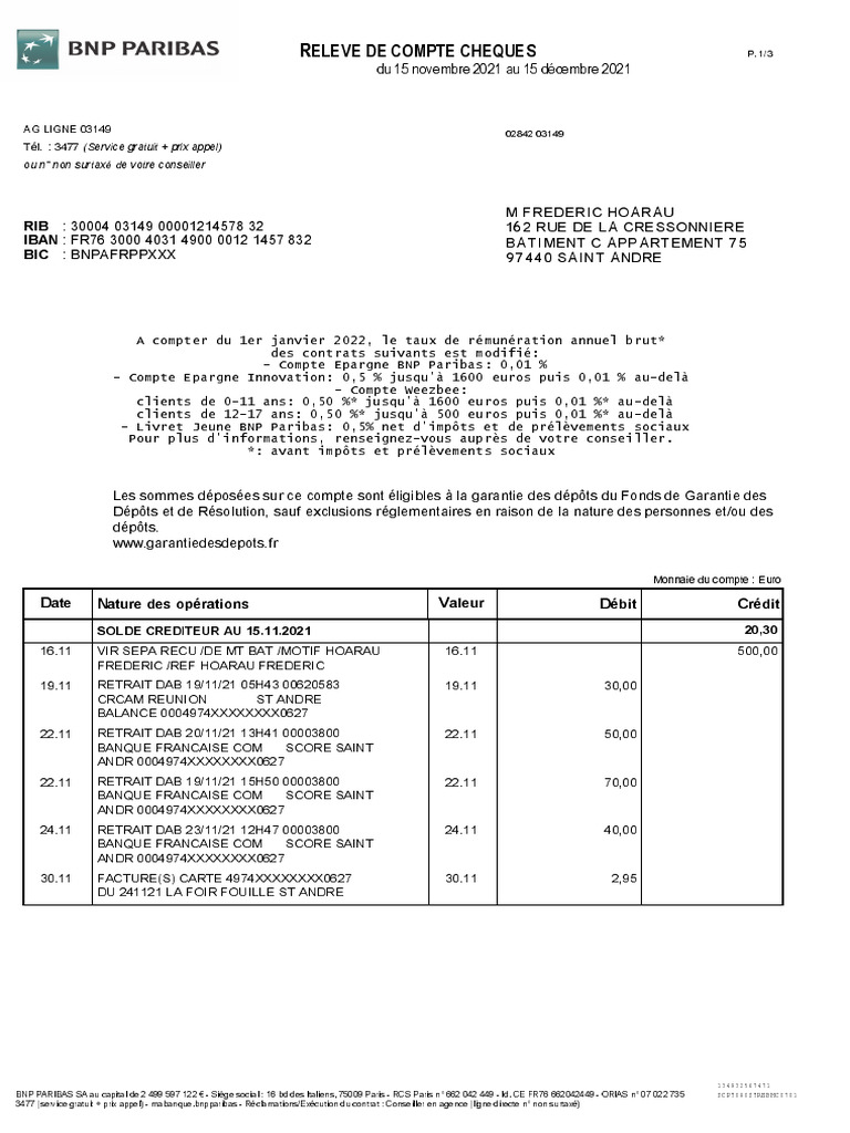 Share Compte de Cheques N 4578 | PDF | BNP Paribas | Banques