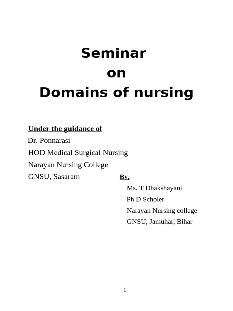 Domains of Nursing SEM 3 Final | PDF | Theory | Concept