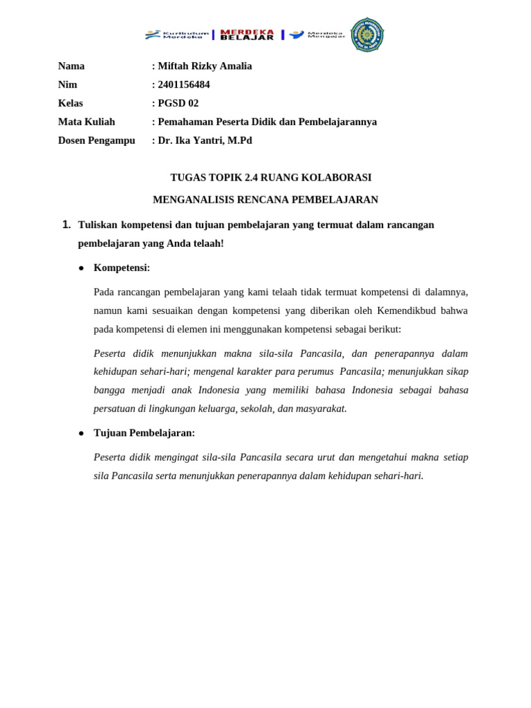 Topik 2.4. Ruang Kolaborasi_Miftah Rizky Amalia | PDF