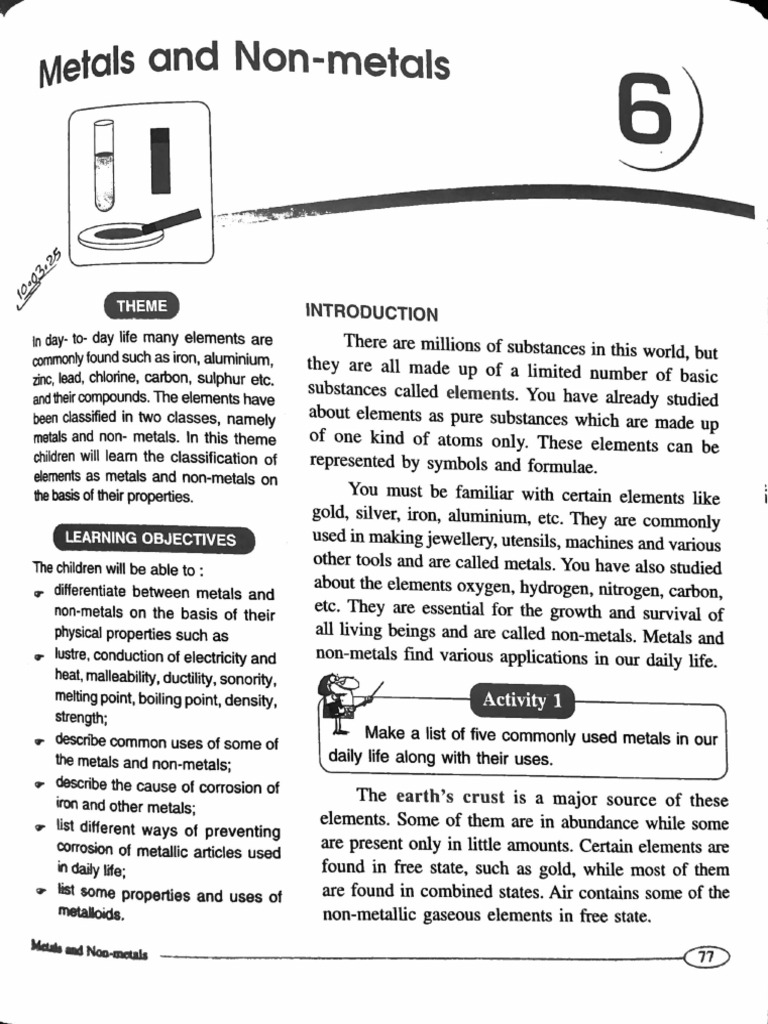 Metals, Metalloids and Non-Metals | PDF