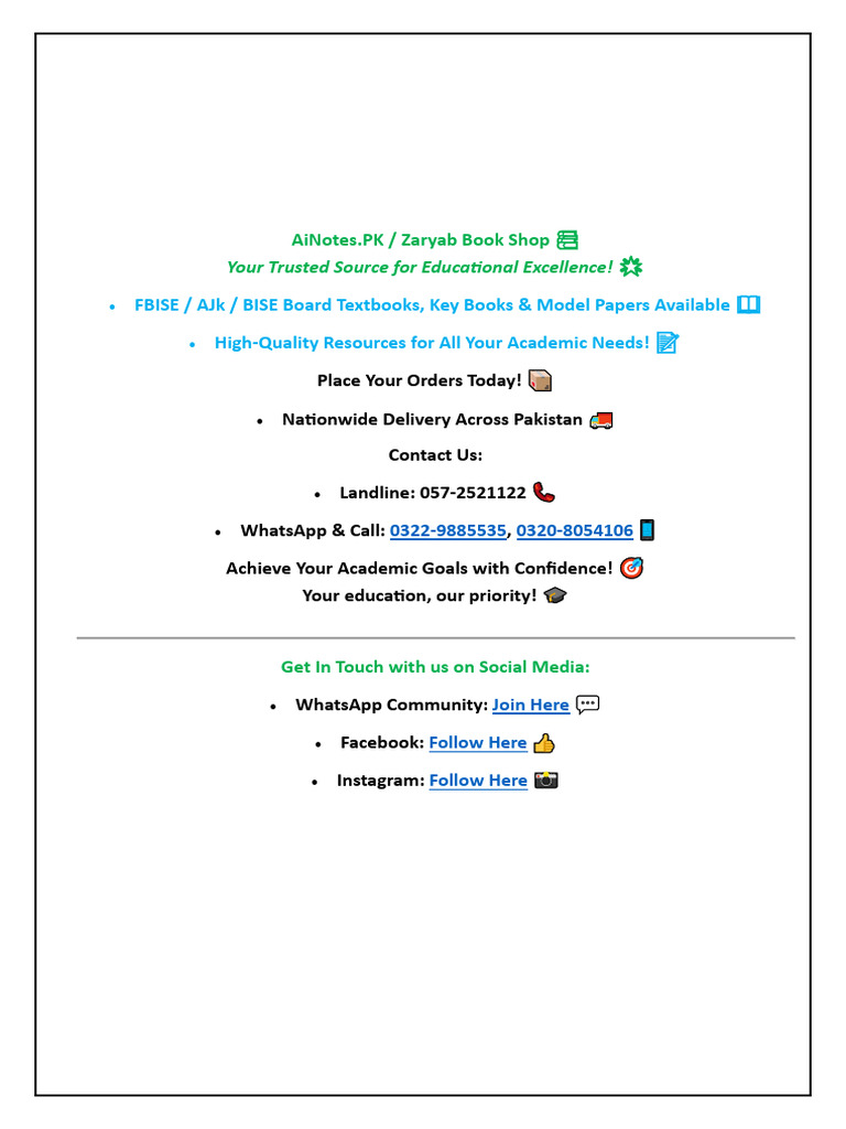 FBISE Bio Class 9 Chapter 1 (The Science | PDF
