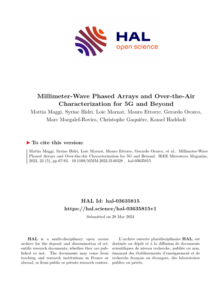 5G Millimeter-Wave Phased Arrays Overview | PDF | Antenna (Radio ...