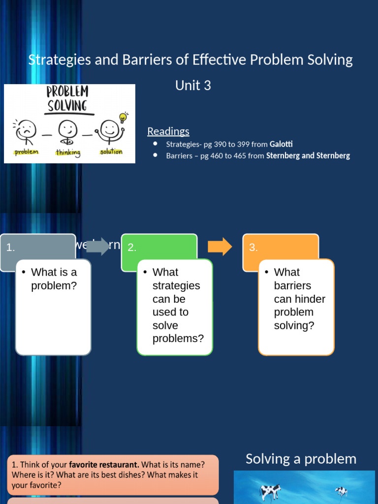 Problem Solving Strategies and Barriers | PDF | Analogy | Cognition