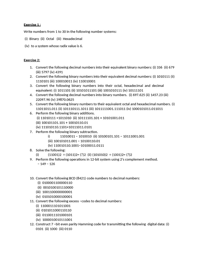 Digital Electronics - Training Sheet | PDF | Mathematics | Arithmetic
