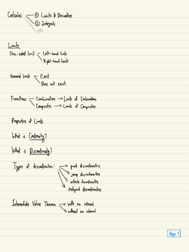 Calculus Topics Page 1 | PDF