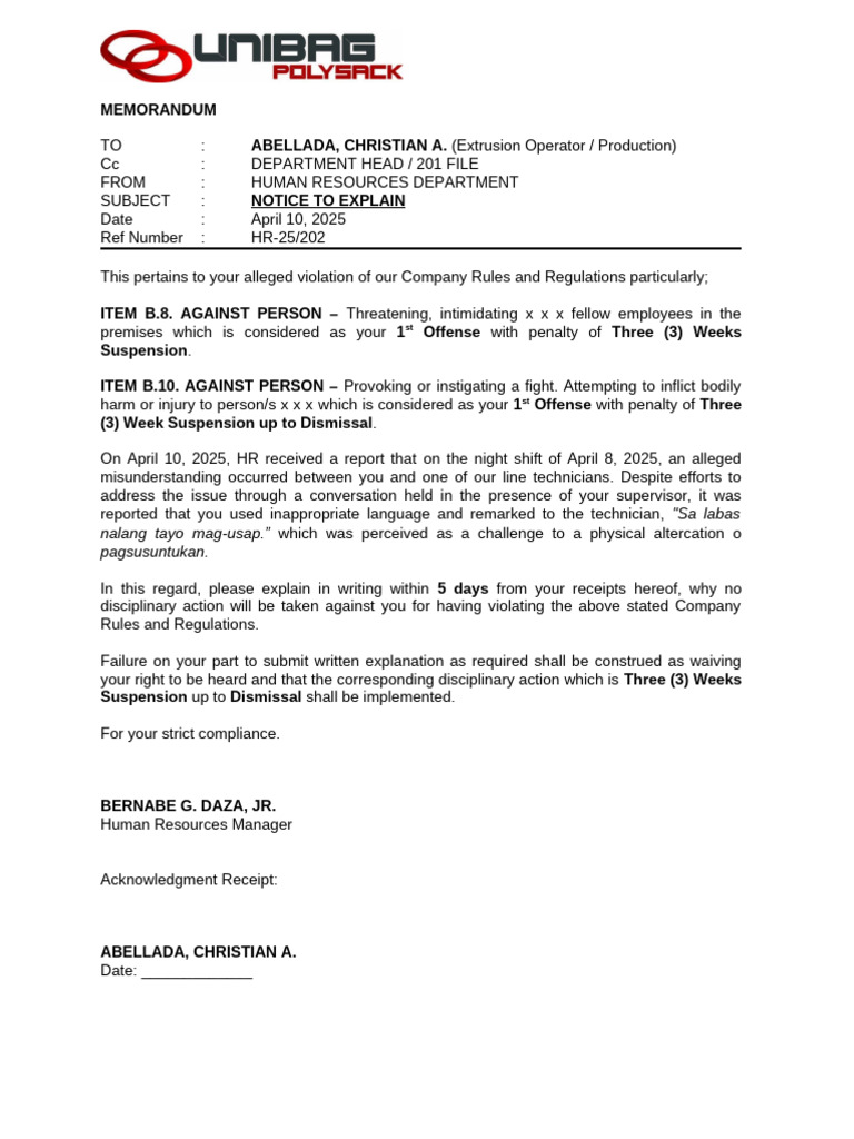 25 - 202 Christian Abellada - NTE 1st Offense | PDF