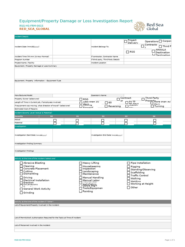 RSG-HS-FRM-0015-Equipment, Property Damage or Loss Investigation Report ...