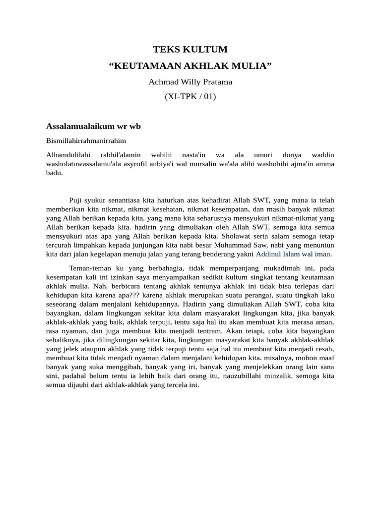 Teks Kultum | PDF