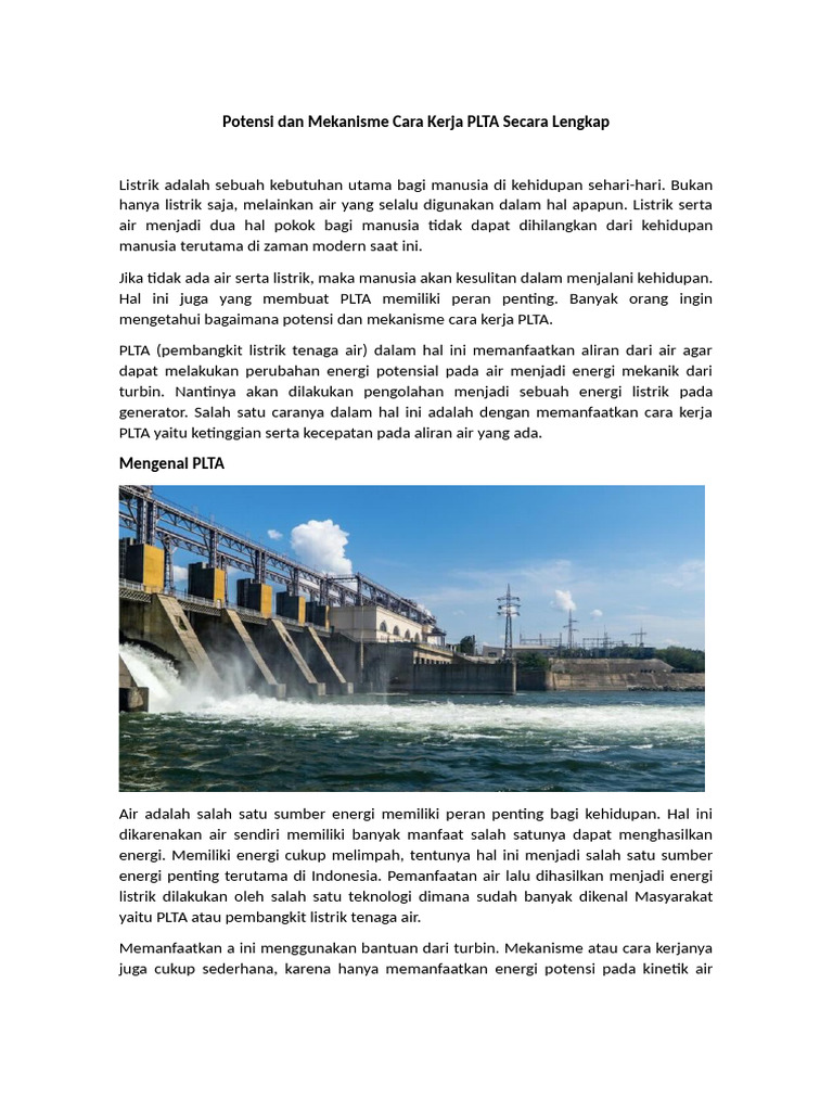 Materi 1 PLTA | PDF