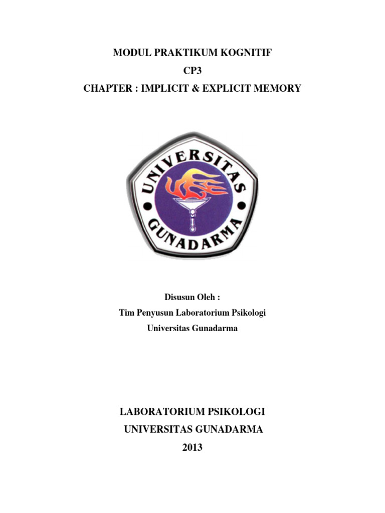 Adoc - Pub - Modul Praktikum Kognitif cp3 Chapter Implicit Expl | PDF