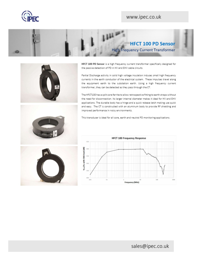 Data Sheet For HFCT - 100 - PD - Sensor | PDF