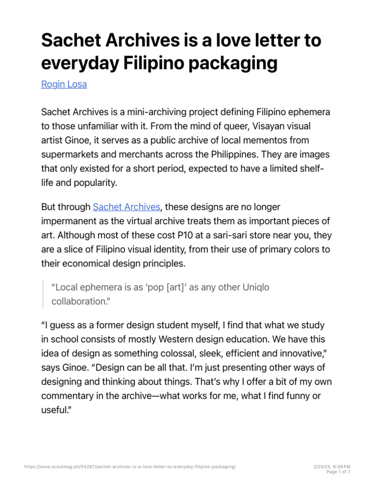 Sachet Archives Is A Love Letter To Everyday Filipino Packaging - Scout ...