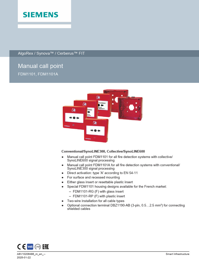 A6V10224529 Manual Call Point BR Collective SynoLINE600 Conv en | PDF | Equipment | Manufactured ...