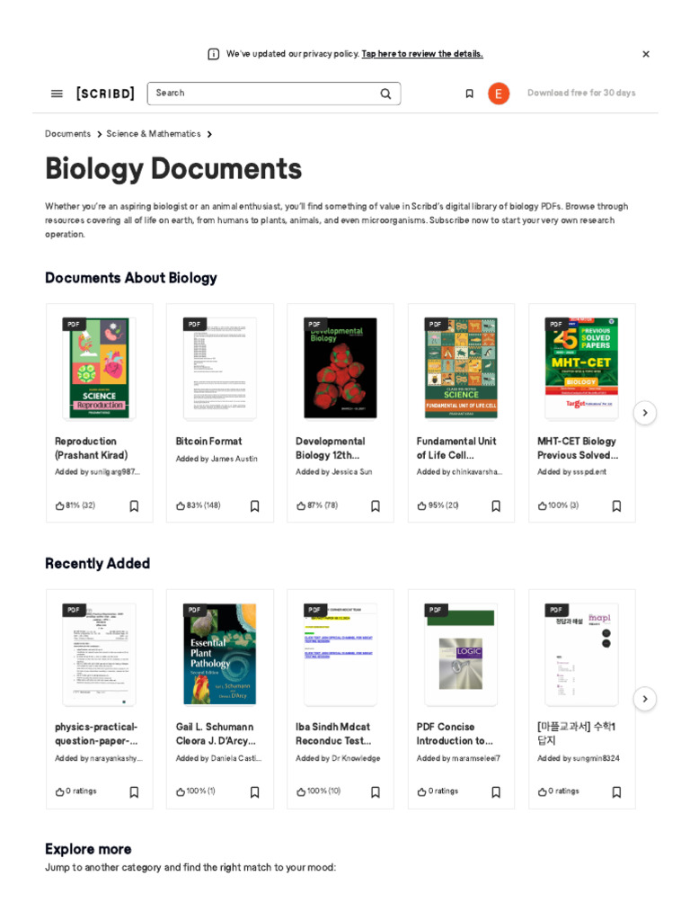 01 Biology Documents | PDF