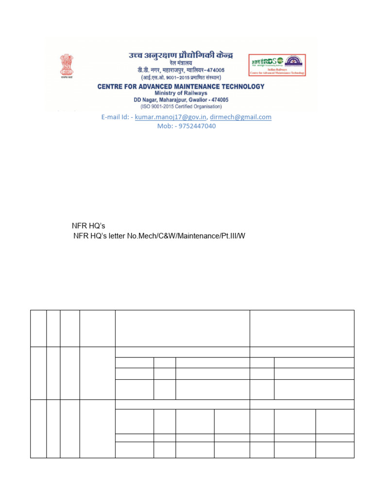 Correction Slip-1 For Wagon Maintenance Manual-2022-1 | PDF | Rail Transport | Rolling Stock
