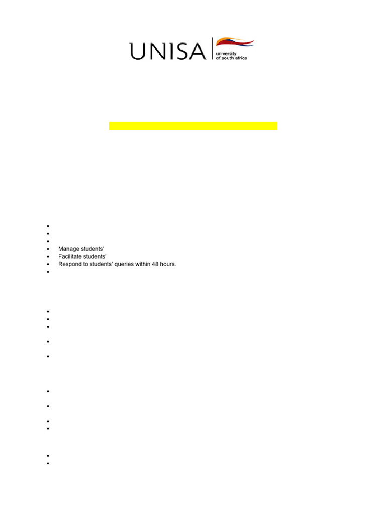 UNISA Teaching Assistant Vacancies 2025 | PDF | Educational Technology ...
