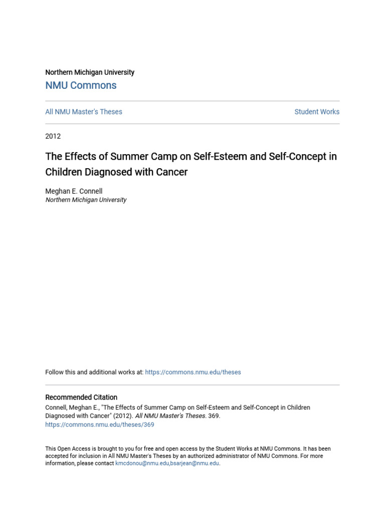 The Effects of Summer Camp On Self-Esteem and Self-Concept in Chi | PDF | Self Esteem | Self Concept