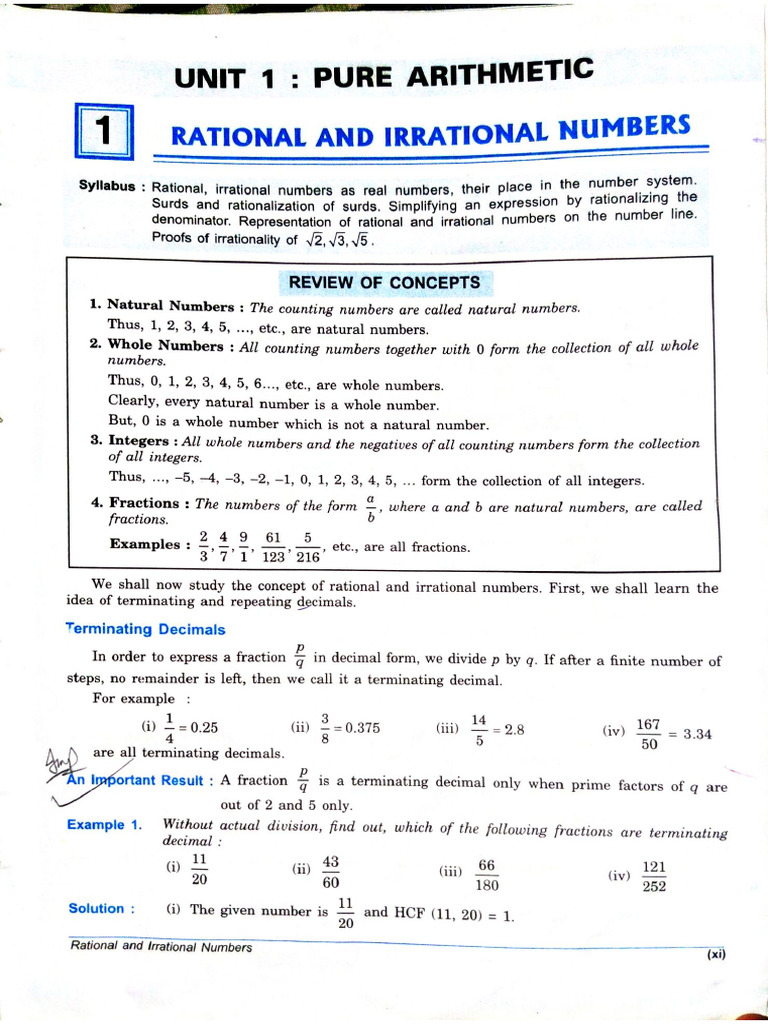Rational and Irrational Numbers | PDF