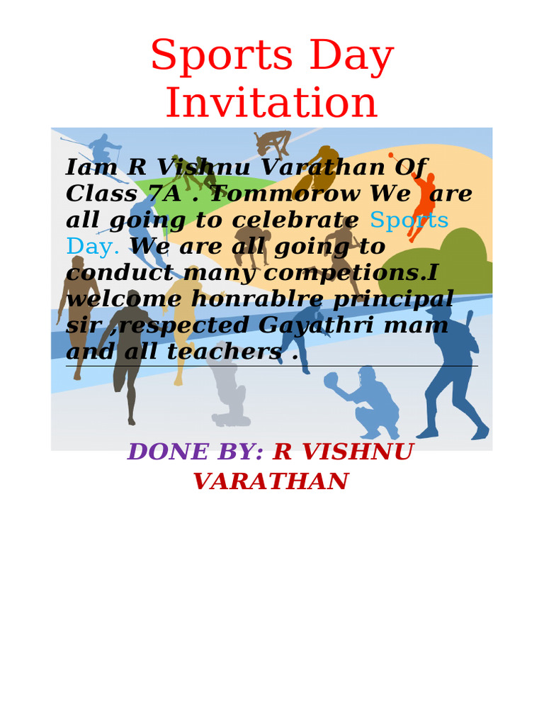 Iam R Vishnu Varathan of Class 7A | PDF
