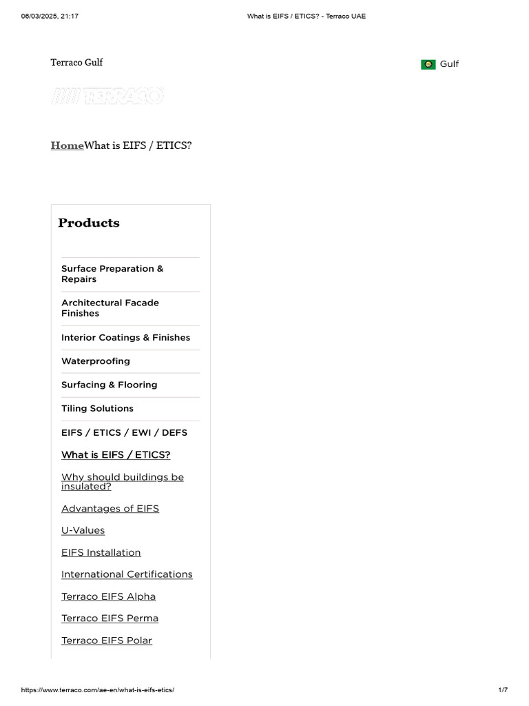 What Is EIFS - ETICS - Terraco UAE | PDF | Mechanical Engineering ...