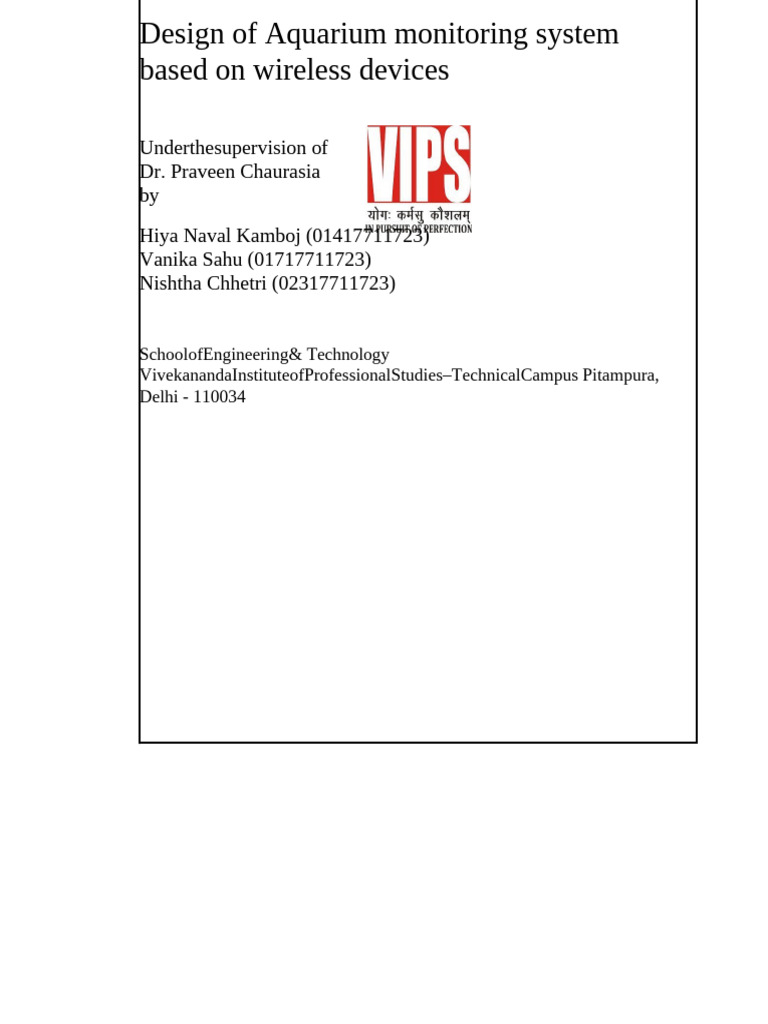 Synopsis_Practicum_new[1][1] | PDF | Internet Of Things | Arduino