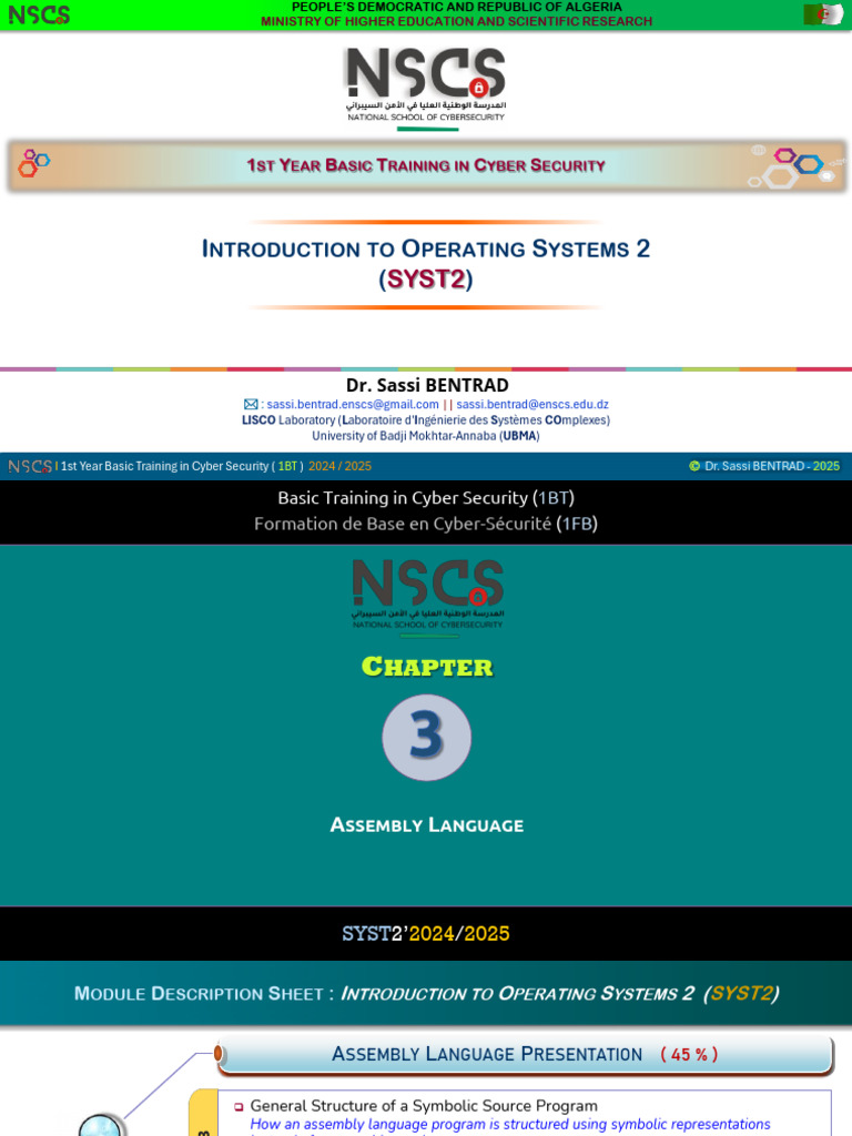 NSCS-SYST2 Course - Chapter 3 Version 1.0 | PDF | Assembly Language | Integer (Computer Science)