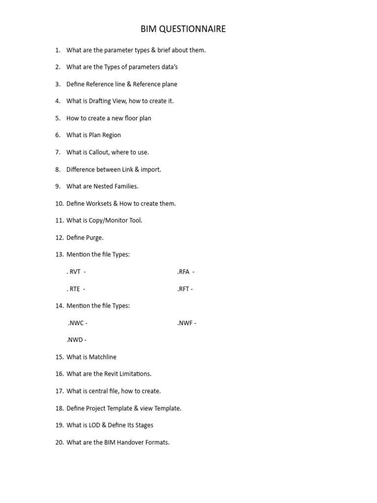 Bim Questionnaire | PDF