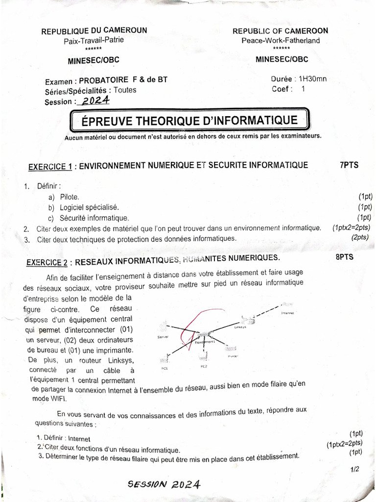 Epreuve Prob F 2024 | PDF