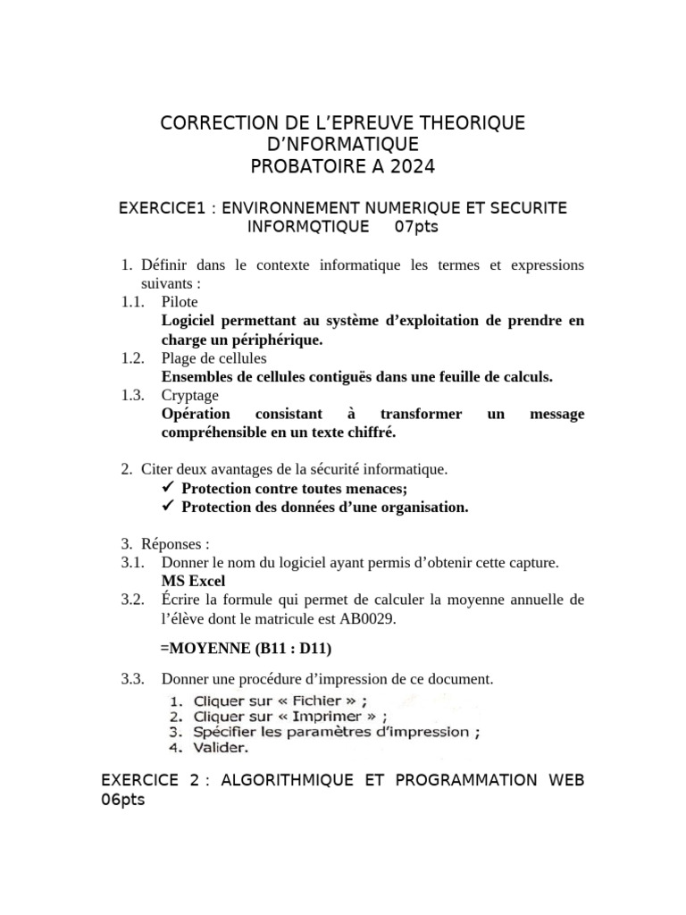 Prob A 2024 Correction | PDF | Internet | Internet et Web