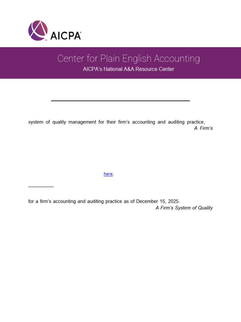 Cpea Alert September 2023 Statement of Quality Management Standards ...