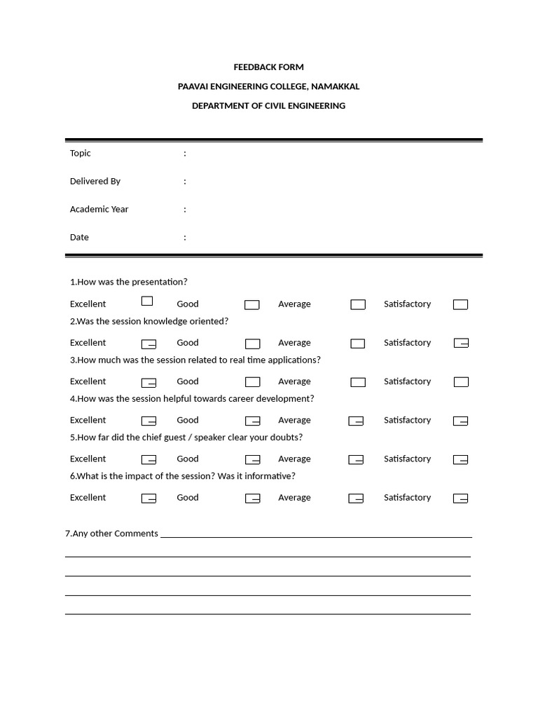 Feedback Form | PDF