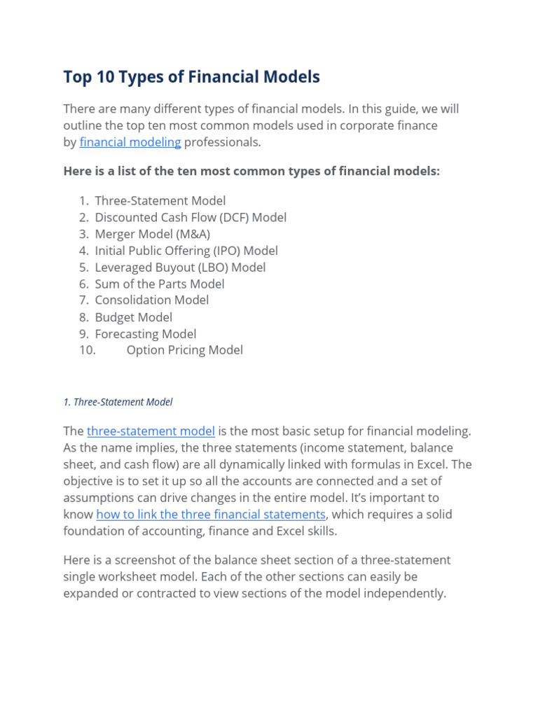 Simplified Financial Models For Beginners | PDF | Discounted Cash Flow ...