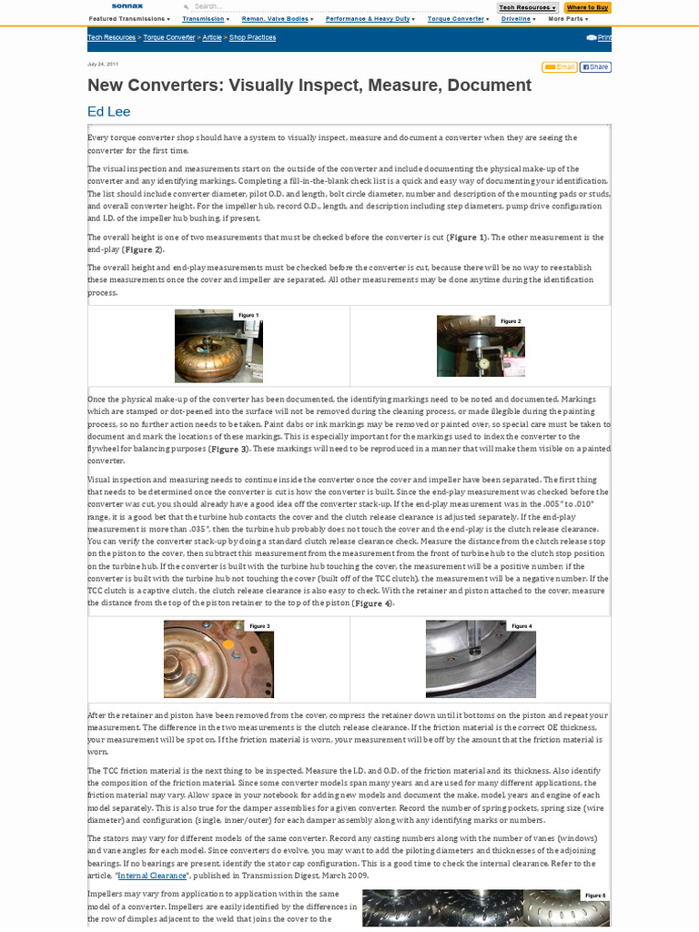 Sonnax New Converters - Visually Inspect - Measure - Document | PDF | Manufactured Goods ...
