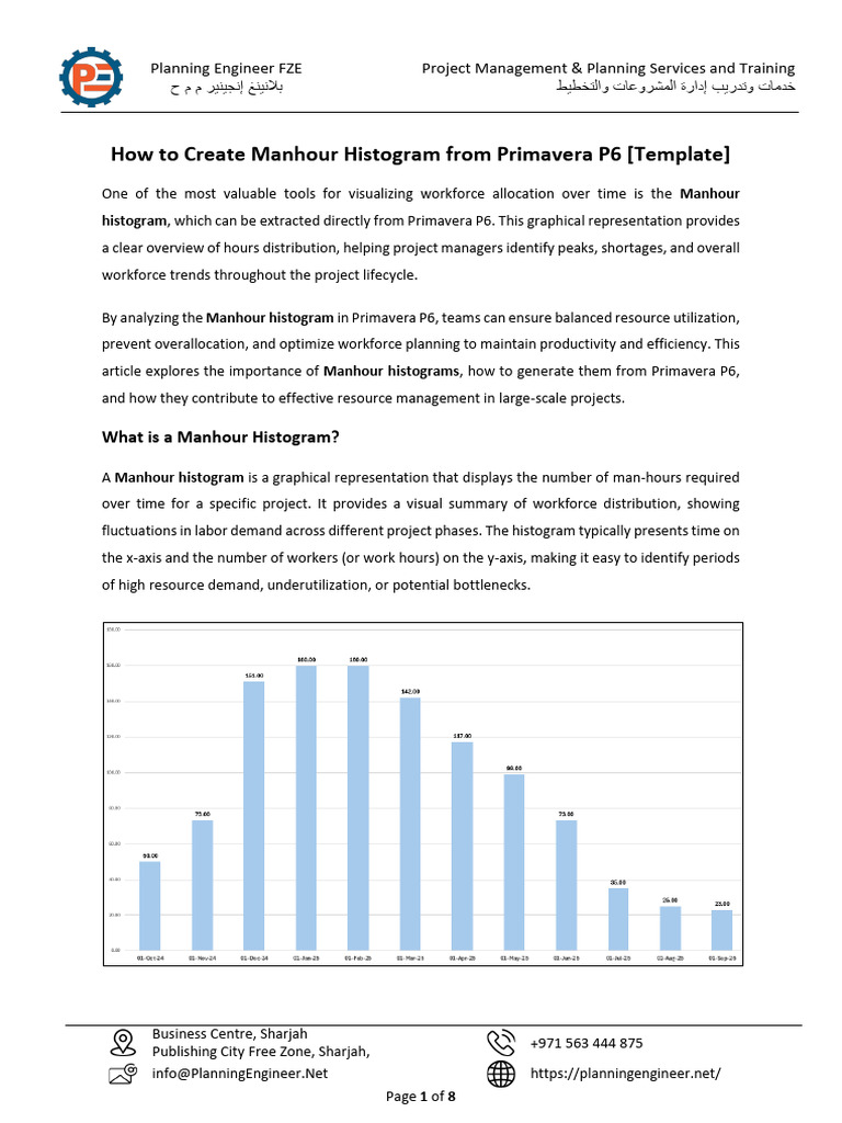 How to Create Manhour Histogram from Primavera P6 [Template] | PDF ...
