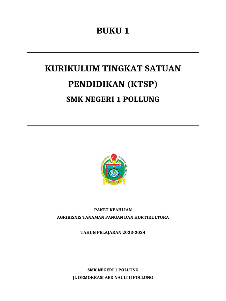Contoh Buku 1 KTSP K 13 ATPH | PDF