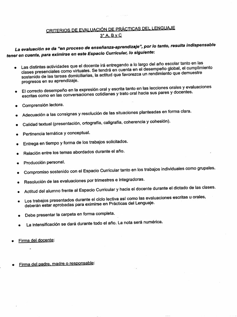 Programa Practica de Llenguaje 1°A, B, C20240430 - 08440574 | PDF